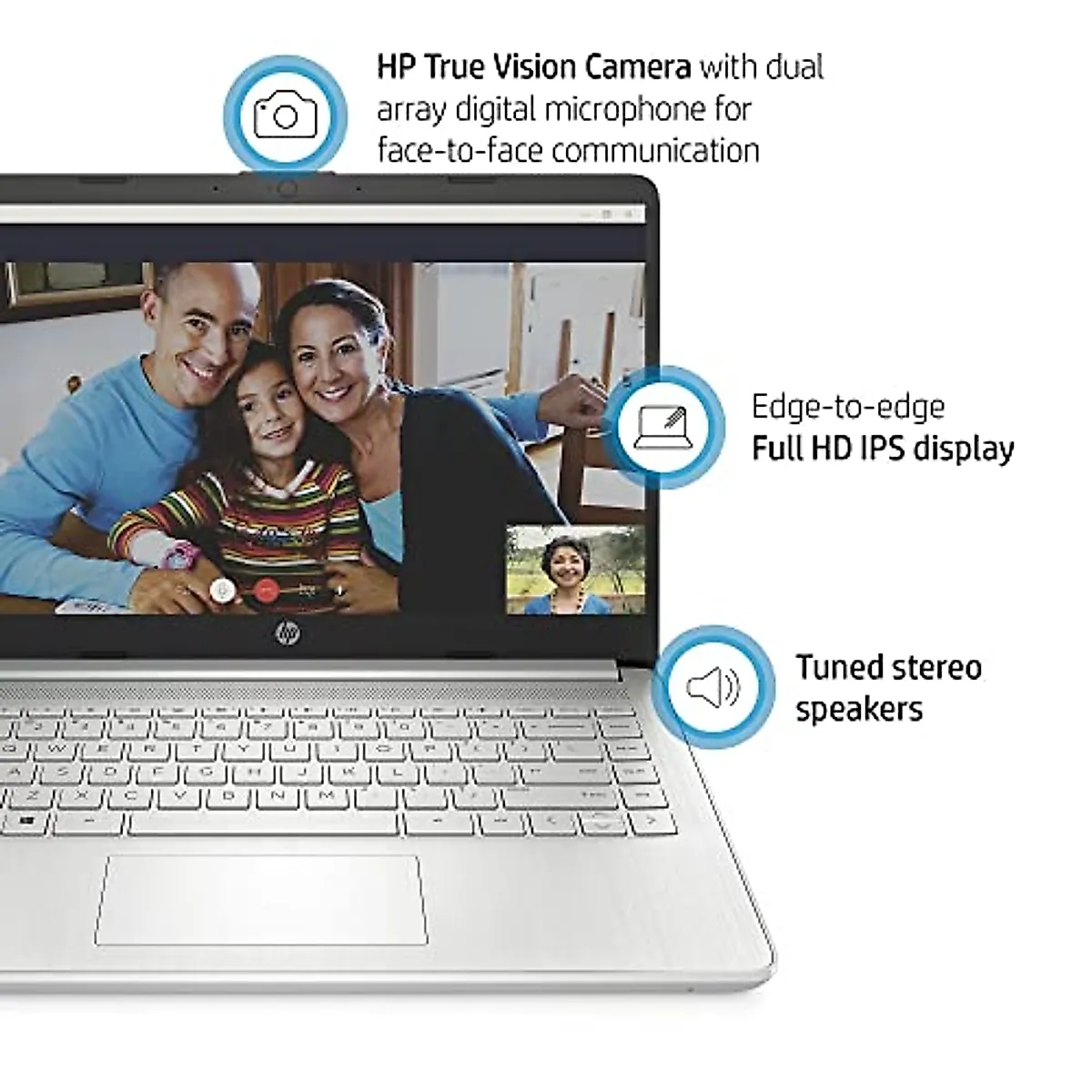 HP 2022 Newest 14 inch FHD Laptop, AMD Ryzen 3 3250U, 16GB DDR4 RAM, 512GB SSD, AMD Radeon Graphics, WiFi, USB Type-C, HDMI, Windows 11 Home, Long Battery Life, Bundle with JAWFOAL