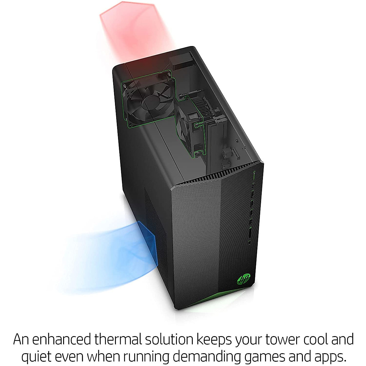HP Newest Pavilion Premium Gaming Desktop PC: 6-Core AMD Gaming Processor Ryzen 5 5600G(Upto 4.4GHz), 32GB RAM, 1TB SSD+1TB HDD, 4GB AMD Radeon RX5500, WiFi, Bluetooth, HDMI, DP, USB-C, Win10, TF