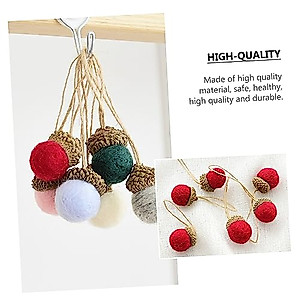 WATIIFUFU 12pcs Felt Pine Cones Christmas Tree pinecones Christmas Felt Ball Garland Felted Acorn Garland Artificial Pine Cone Christmas Hanging Bunting Ornament red Felt Winter Stockings