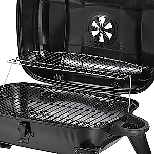 Portable Camping Charcoal Grill, Outdoor Mini BBQ Grills, Picnic Smoker with Lid Folding Tabletop Grills, CE FCC CCC