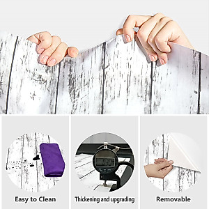 White Grey Wood Wallpaper Shiplap Peel and Stick Wallpaper 17.7inchx118.1inch White Wood Plank Contact Paper Wood Peel and Stick Wallpaper Rustic Self Adhesive Decorative Wallpaper for Kitchen Vinyl