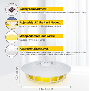 2 Pack Flea Traps for Inside Your Home with 10 Sticky Refill Discs & 4 LED Light Modes Flea Light Trap for Indoor, Harmless & Friendly to Pets & Kids Pest Trapper for Fleas, Flies, Mosquitoes, Moths