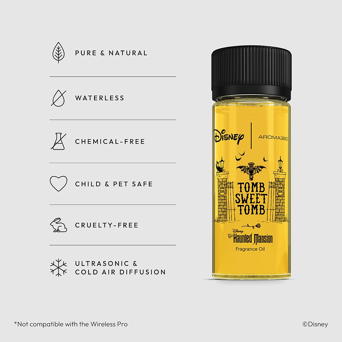 Aroma360|Disney | Tomb Sweet Tomb Oil Blend | Haunted Mansion Inspired Diffuser Oil | Aromatherapy Scent Diffuser Oil | Cinnamon, Tonka and Bergamot 1.7 fl oz, 50 mL