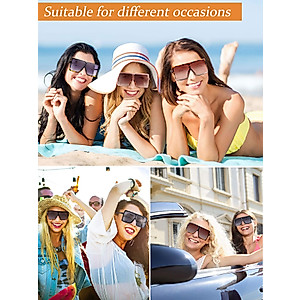Frienda 6 Pieces Oversized Shades Square Top Sunglasses Square Oversized Sunglasses Fashion Shades for Women