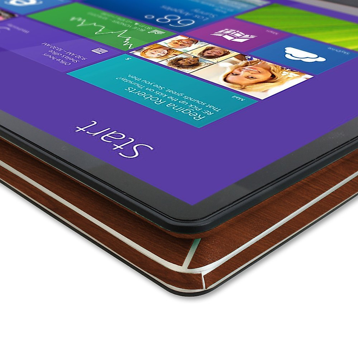 Skinomi Dark Wood Full Body Skin Compatible with Toshiba Satellite Radius (2015, 15.6 inch)(Full Coverage) TechSkin with Anti-Bubble Clear Film Screen Protector