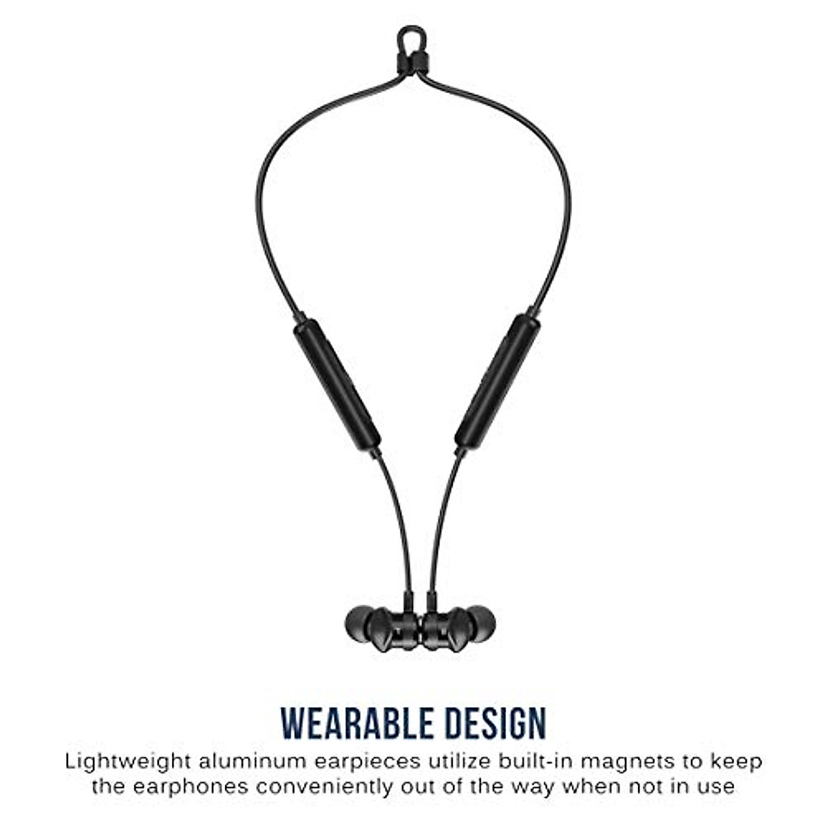 MEE audio M9B Bluetooth 5.0 Wireless in-Ear Headphones with Built-in Headset Microphone - 9 Hours Long Battery Life, IPX5 Waterproof Noise Isolation Earbuds - for Workout Gym Sports Black