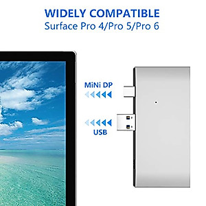Surface Pro 4/Pro 5/Pro 6 Docking Station USB Hub USB 3.0 Hub Adapter, SD & TF/Micro SD Memory Card Reader, 4K HDMI Port Converter Accessories for Microsoft Surface Pro 6/5/4