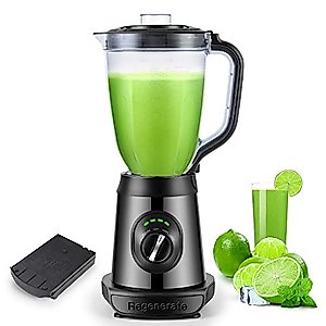 300W Cordless Portable Blender for Shakes and Smoothies, Regenerate Personal Large Size Cordless Mixer with Rechargeable Battery for Kitchen Outdoor Sports, Veges, Black