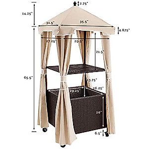 Crosley Furniture Palm Harbor Outdoor Wicker Rolling Towel Valet with Sand Cover - Brown