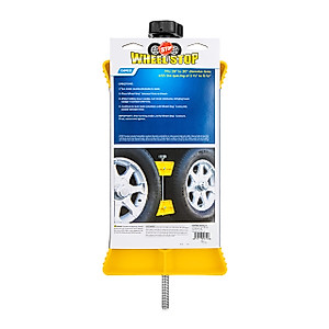 Camco Large RV Wheel Stop | Fits 26 to 30-inch Diameter Tires and Tire Spacing from 3 ½ to 5 ½-inches | Yellow (44622)