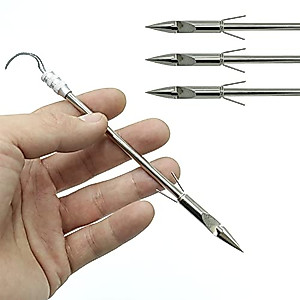 ZHUOCE 10 Pcs Stainless Steel Fish Hunting Arrows Crossbow Fishing Arrows Arrowheads Slingshot Catapult Bow Fishing Arrows Broadheads Dart Slingshots Bowfishing Arrowhead Hunting Tips Points