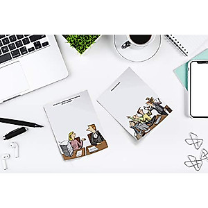 Motivation Without Borders 4 Notepads with Funny Office Humor | Perfect novelty gift for coworker, friend or family | 4.25" x 5.5" with 50 sheets per pad
