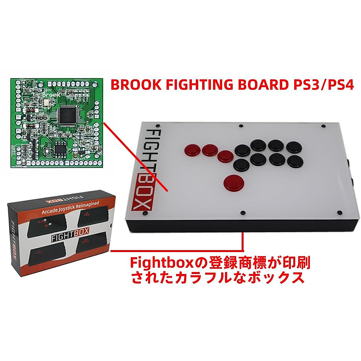 FightBox® F1-PS-W All Buttons Arcade Joystick Fight Stick Game Controller for PS4/PS3/PC