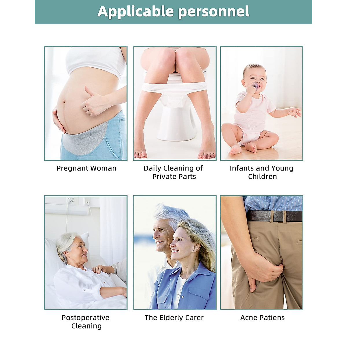 Hibbent 2 Pack Portable Bidet Sprayer, Travel Bidet with Handheld Bidet Bottle for Personal Hygiene Care, Personal Cleansing Use, Extended Nozzle, 17oz(500ml) Bathroom Toilet Bidet Spray, Green