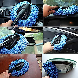 Car Cleaning Kit Wheel Brush Auto Dust Collector Tire Brush Air Conditioning Microfiber Thicken Towel Windshield Cleaning Tool Small Spray Bottle Gentle Effective Car Wash Tool Set Canvas Bag(6 Packs)