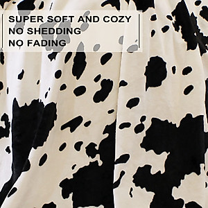 Cow Print Blanket Soft Fleece Flannel Lightweight Cozy Baby Blankets Warm Black and White Cow Throw Blanket Baby Seat Couch Bed Cow Bedding Baby Boys Girls Toddler Infant Newborn 40x50 inch