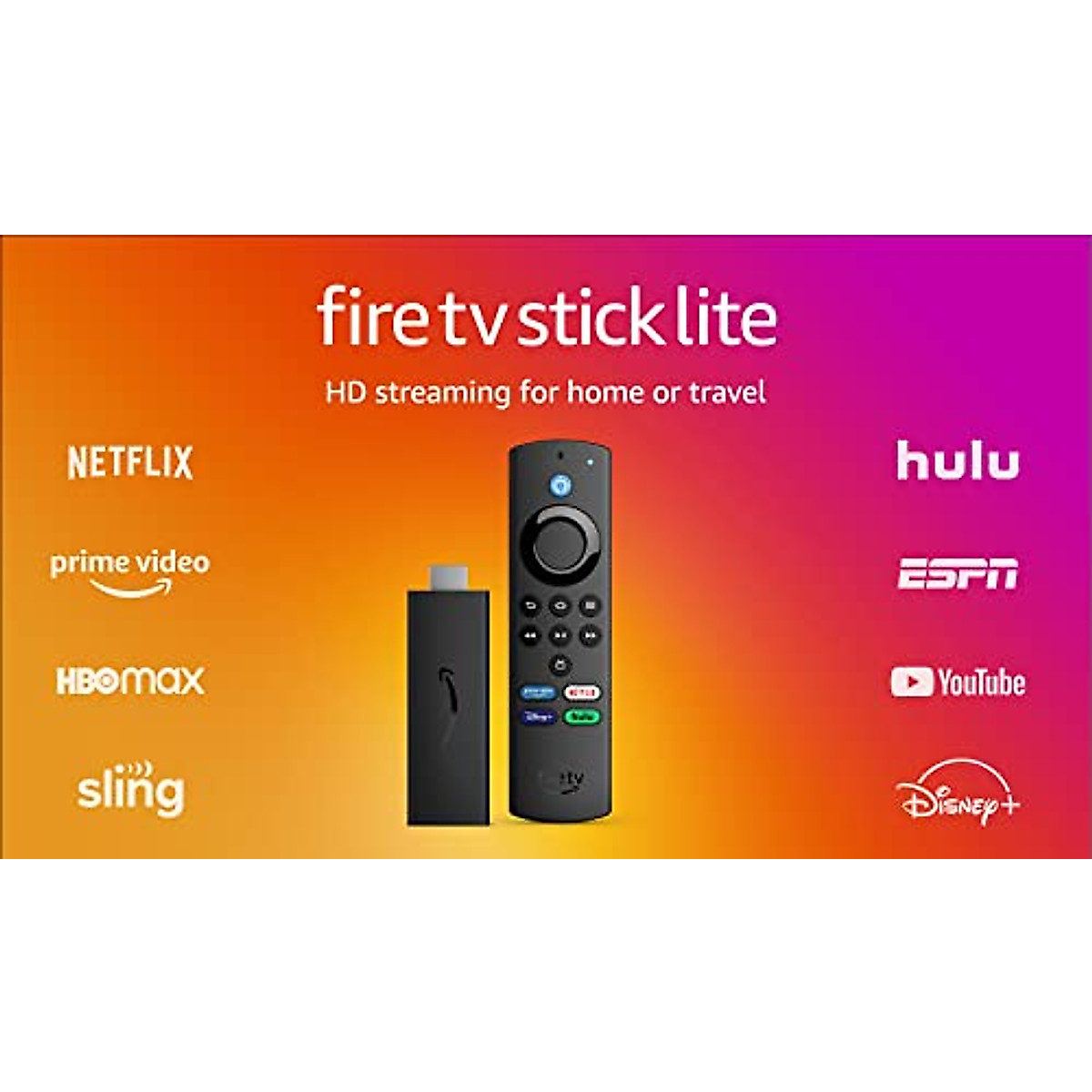 Fire TV Stick Lite, free and live TV, Alexa Voice Remote Lite, smart home controls, HD streaming