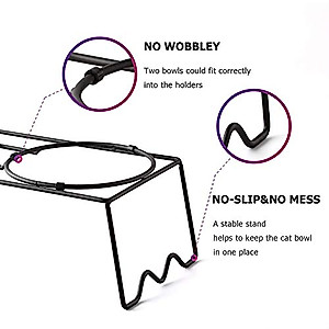 Y YHY Raised Dog Cat Bowls, Elevated Dog Cat Bowls 24oz, Ceramic Dog Cat Bowls for Food and Water, Pet Bowls for Cats and Small Dogs, Prevent Neck Pain, Anti Slip Feet, Grey