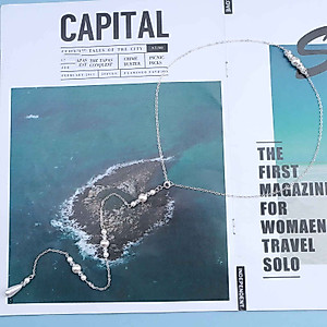 Yheakne Boho Pearl Back Chain Necklace Silver Pearl Crystal Backdrop Necklace Body Chain Long Bridal Back Drop Chain Summer Beach Body Jewelry for Women and Girls