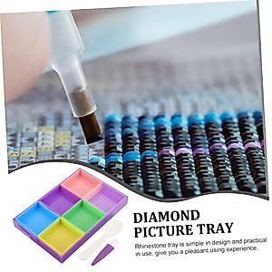 SHINEOFI 1 Set Diamond Drawing Tray Bead Holder Tray Jewelry Funnel Mix Picture Dot Beads Rhinestone Bead Container Crafts Rhinestone Tray Organizer Plastic Diamond Sorting Tray