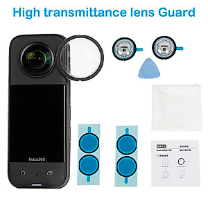 PellKing Accessories kit for Insta360 one X3 Camera,Hard Shell Camera Body case + Sticky Lens Guard + Screen Protective Cover