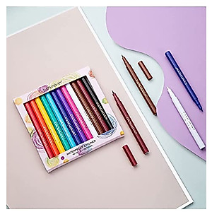 BestLand 12 Colors Matte Liquid Eyeliner Set Rainbow Colorful Neon Eyeliner Pencil Pigmented Waterproof Smudgeproof Long Lasting Gel Eye Liner Christmas Makeup Gift Kit for Women (Set E)