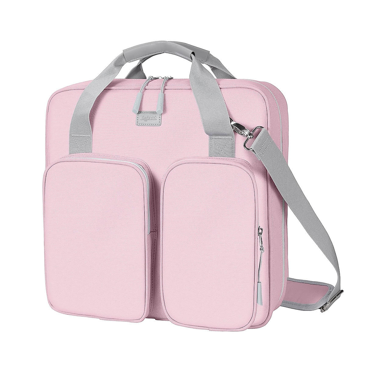 egiant 3 Inch 3 Ring Zipper Binder with Shoulder Strap & Durable Handle & Multi-Pocket - 3" Binder with Zipper for School Girl & Boy,Compatible with 13-Inch MacBook/Tablet-Patent Design Pink