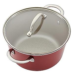 Ayesha Curry Home Collection Nonstick Cookware Pots and Pans Set, 9 Piece, Sienna Red