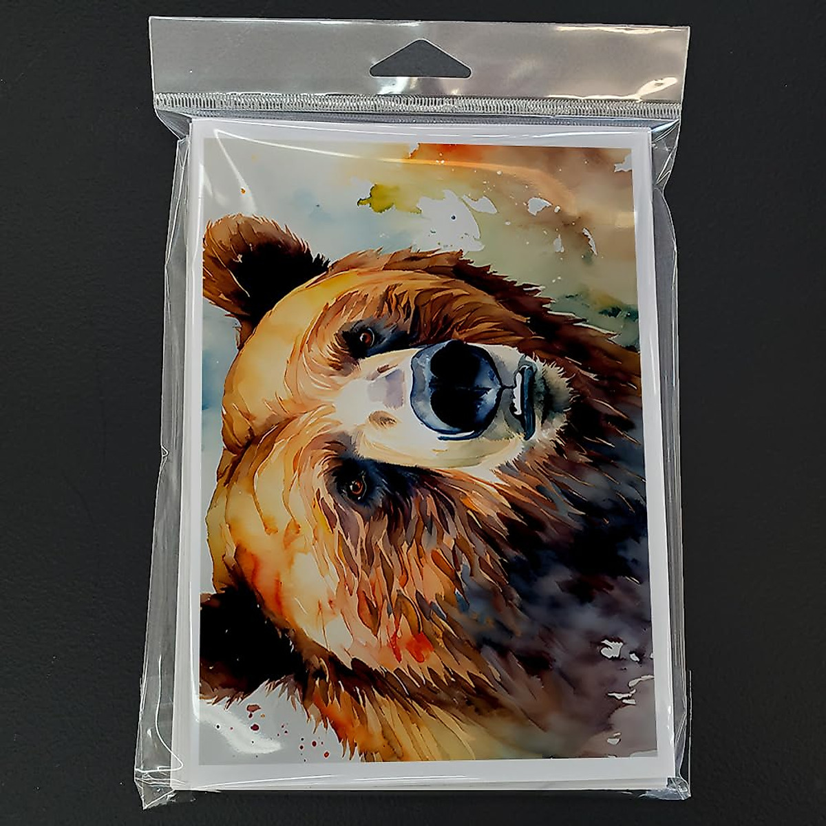 Caroline's Treasures DAC2929GCA7P Grizzly Bear Greeting Cards Pack of 8 Blank Cards with Envelopes Whimsical A7 Size 5x7 Blank Note Cards
