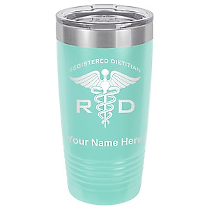 LaserGram 20oz Vacuum Insulated Tumbler Mug, RD Registered Dietitian, Personalized Engraving Included (Teal)