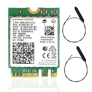 LIAN MO for Intel Wireless-AC 8265 Dual Band 2.4G/5Ghz WiFi Bluetooth WLAN for 8265NGW NGFF 802.11ac 867Mbps 2x2 MU-MIMO BT 4.2 Card