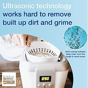 Ultrasonic Jewelry Cleaner Kit - New Premium Cleaning Machine and Liquid Cleaner Solution Concentrate - Digital Sonic Cleanser for Watchbands Jewelry, Silver and More