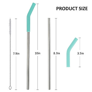 DUIERA Stainless Steel Straws Eco Friendly Drinking Straws Reusable Metal Straws (Type A+B)