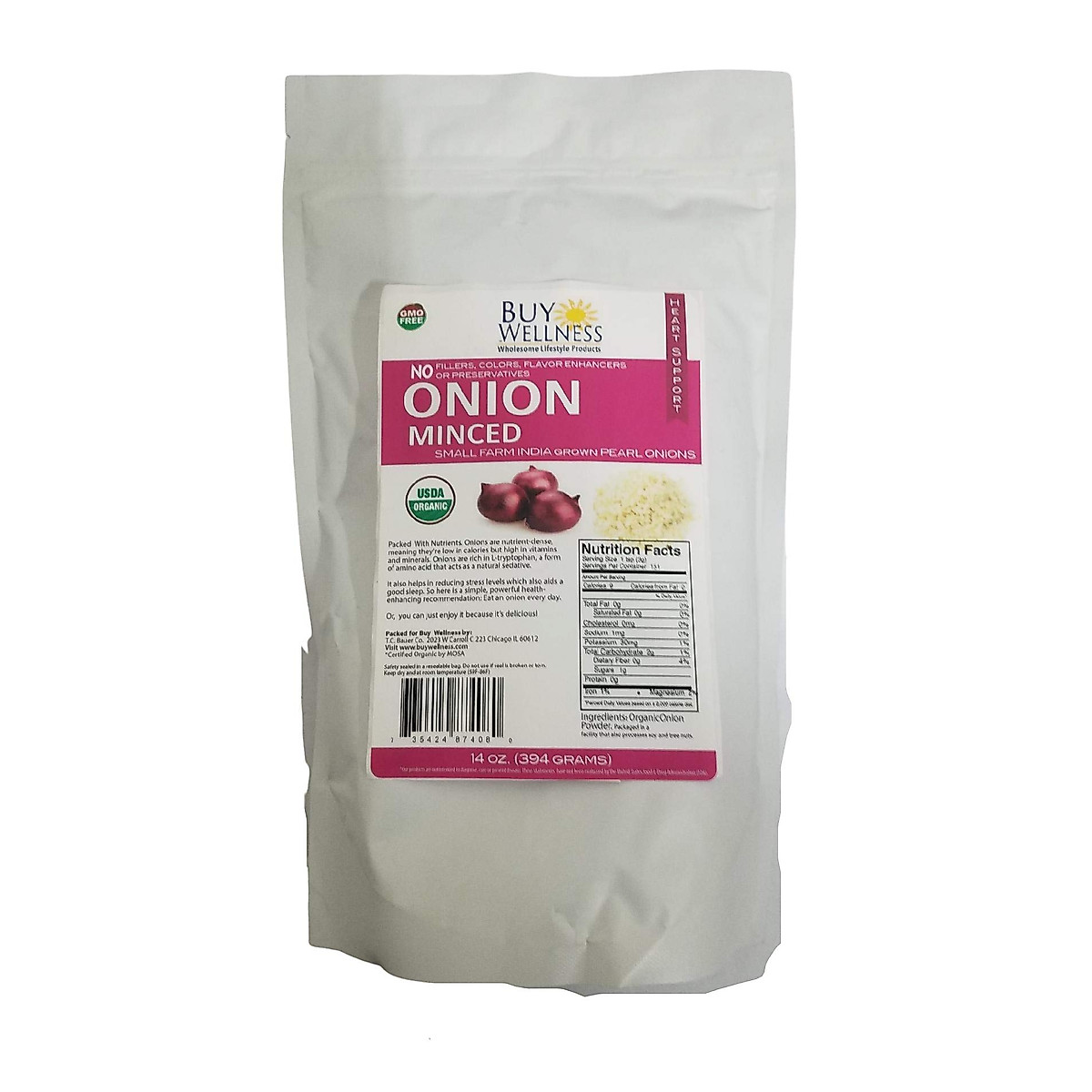 Buy Wellness Onion Minced & Flakes USDA Organic Fresh Dehydrated Organic Dried Onion Flakes 14 oz