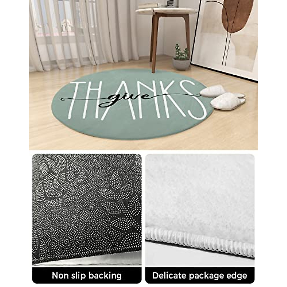 Thanks Fall Area Runner Rug for Bedroom Living Room Bathroom Kitchen Hallway Office,Washable Fluffy Patio Carpet Outdoor Indoor Bath Door Desk Floor Mat,Happy Thanksgiving Harvest Autumn Holiday 3FT
