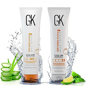 GK HAIR Global Keratin Moisturizing Shampoo and Conditioner Set 100ml I Volumizeher Spray Hair Thickening Spray for Women and Men