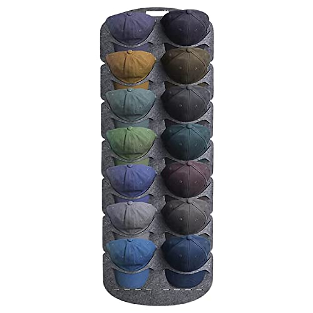 SEPPR Hat Racks for Baseball Caps Double Line Neatly Arranged Door Back Hat Organizer for Baseball Caps Non Woven Large Baseball Cap Display Rack
