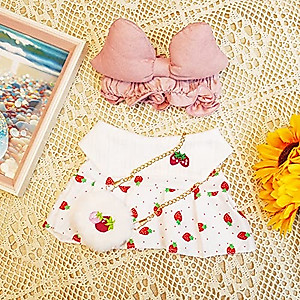 LALAFANFAN Duck Plush Clothes 4 Packs, Kawaii Duck Stuffed Animal Plush Clothes / 13 Accessories (red)