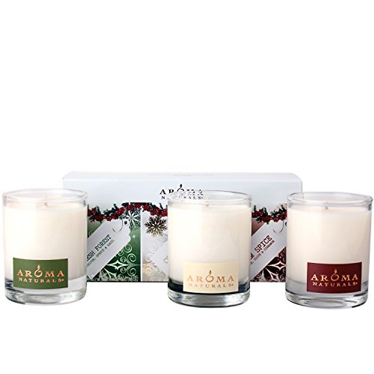 Aroma Naturals Holiday Soy Essential Oil Candle Gift Set