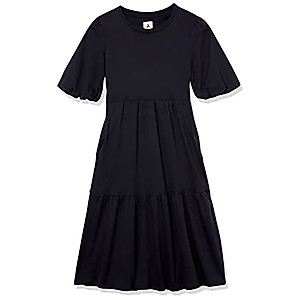 Amazon Aware Women's Organic Cotton Fit and Flare Dress (Available in Plus Size) (Previously Amazon Aware), Black, Large