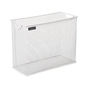 Mind Reader FILEBASK-WHT Metal Mesh Storage Letters, Documents, Folders, Office Organization, White File Basket