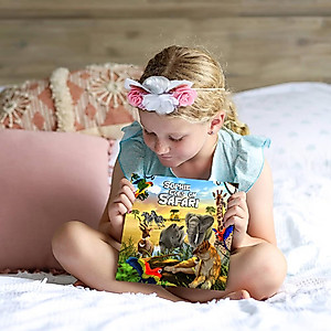 Personalized Story Book by Dinkleboo - Goes On Safari - Teaches Your Child All About Safari Animals - for Children Aged 0 to 8 Years Old - Soft Cover - Smooth, Glossy Finish (8"x 8")