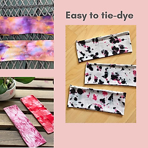 MLMOMVME 6 Pcs White Headbands for Women Hair Cotton Headband for Tie Dye Party Supplies, Non-slip Stretchy Elastic Head Wrap Holder Hair Accessories