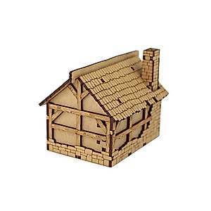 TowerRex Small House DND Terrain Building - DND Accessories for Dungeons & Dragons, Pathfinder, Warhammer, Tabletop Battle map, Wargaming Terrain kit, RPG Scenery for 32mm, 28mm miniatures