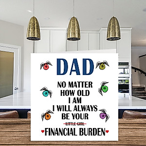 Stuff4 Funny Birthday Cards for Dad - Financial Burden - Joke Happy Birthday Card for Dad from Daughter, Father Birthday Gifts, 5.7 x 5.7 Inch Father's Day Greeting Cards Gift for Daddy Papa