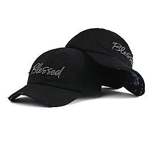 Blessed Hat Distressed Black by Bloomouflage