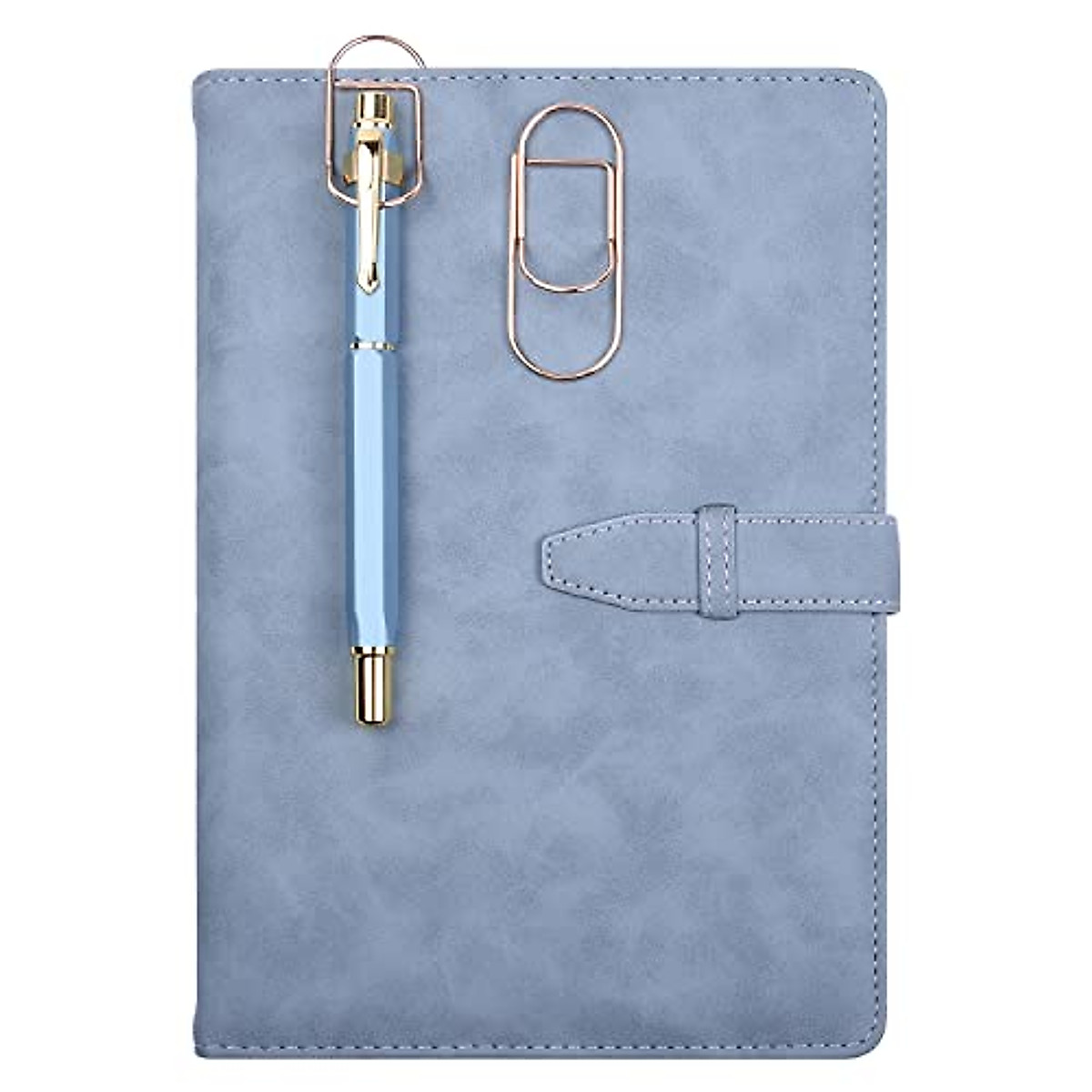 Wisdompro Pen Clip, 12 Pack Stainless Steel Pen Clip Holder for Notebook, Books, Journal, Clipboard, Paper, etc. - Fits Almost Any Pen Size (Rose Gold)