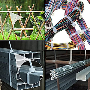 Zip Ties 16 Inch 100 per pack with 70 Pounds Tensile Strength Heavy duty cable ties White Self-Locking Nylon Wire Ties