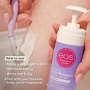 eos Shea Better Shaving Cream- Lavender, Women's Shave Cream, Skin Care, Doubles as an In-Shower Lotion, 24-Hour Hydration, 7 fl oz, 3-Pack