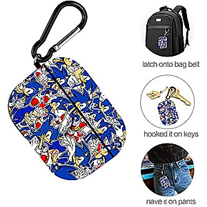 TELONI Game & Street Fashion AirPods Pro Protective case Cover Accessories TPU Material, Full Protection Shock-Proof Cover with Keychain (Sonic-The-Hedge-hog)